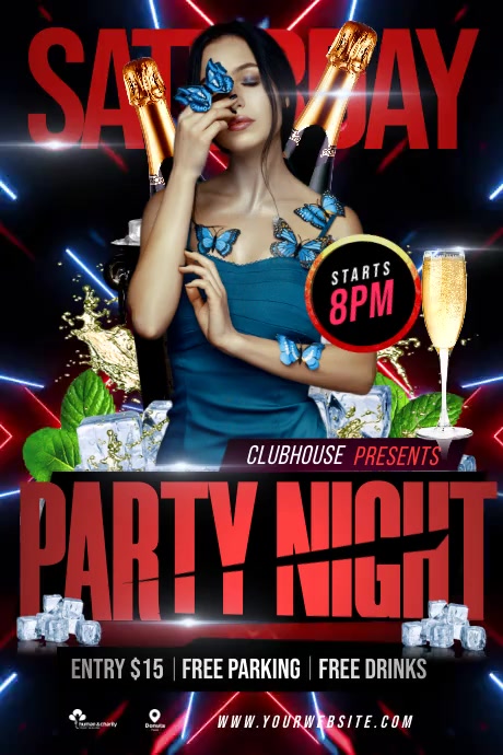 Copy of saturday party flyer advertisement | PosterMyWall