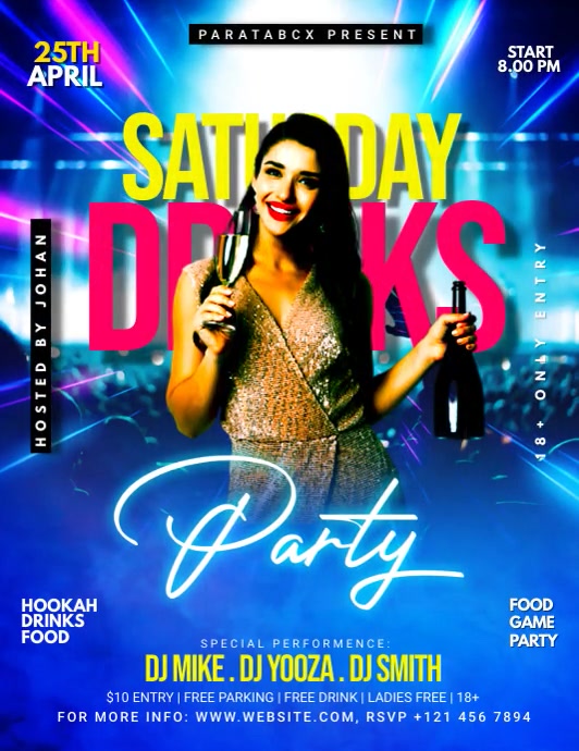 Saturday Party flyer Template | PosterMyWall