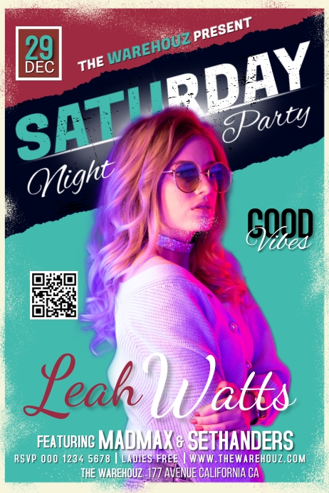 Saturday party flyer Template | PosterMyWall