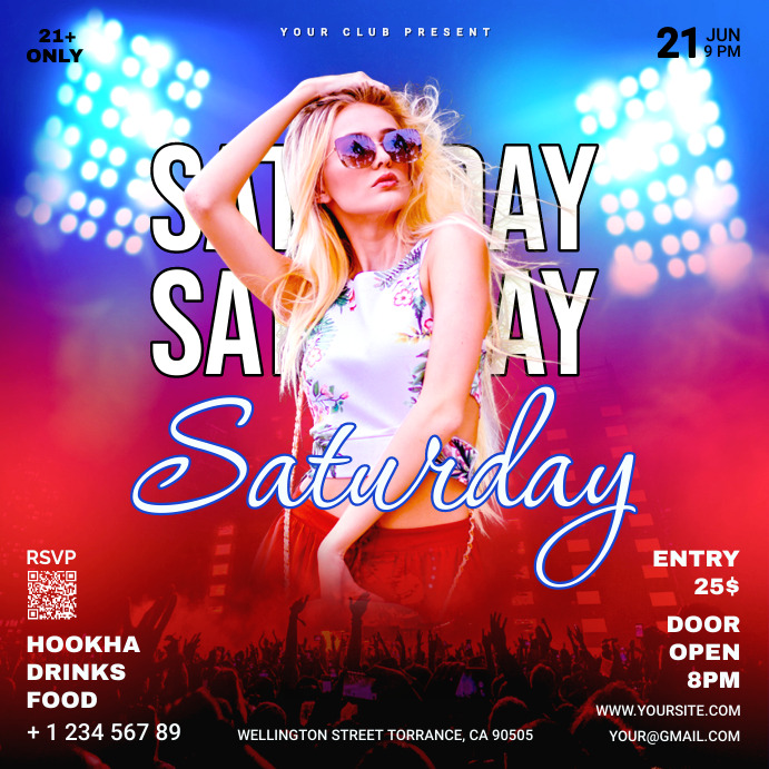 Saturday Party Flyer Template | PosterMyWall