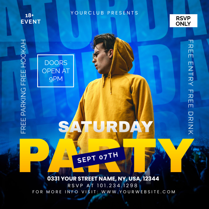 Saturday Party Flyer Template | PosterMyWall