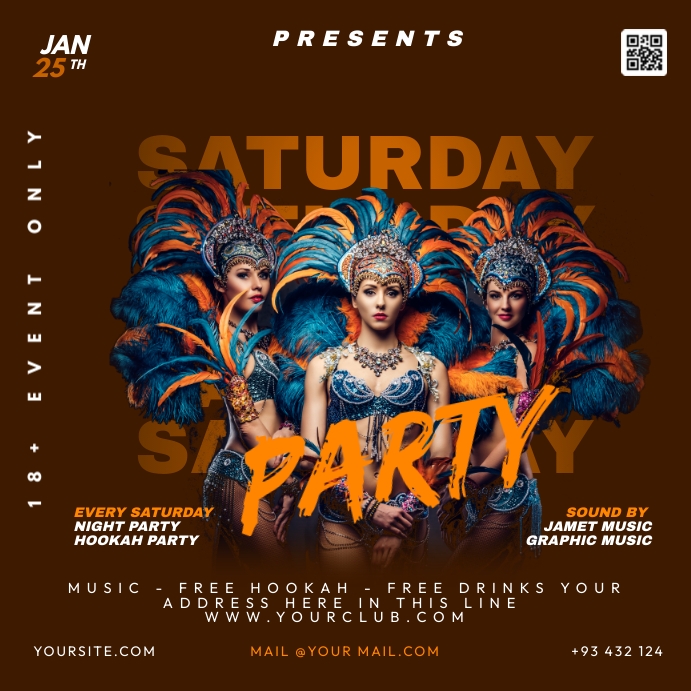 Plantilla de Saturday Party Flyers | PosterMyWall