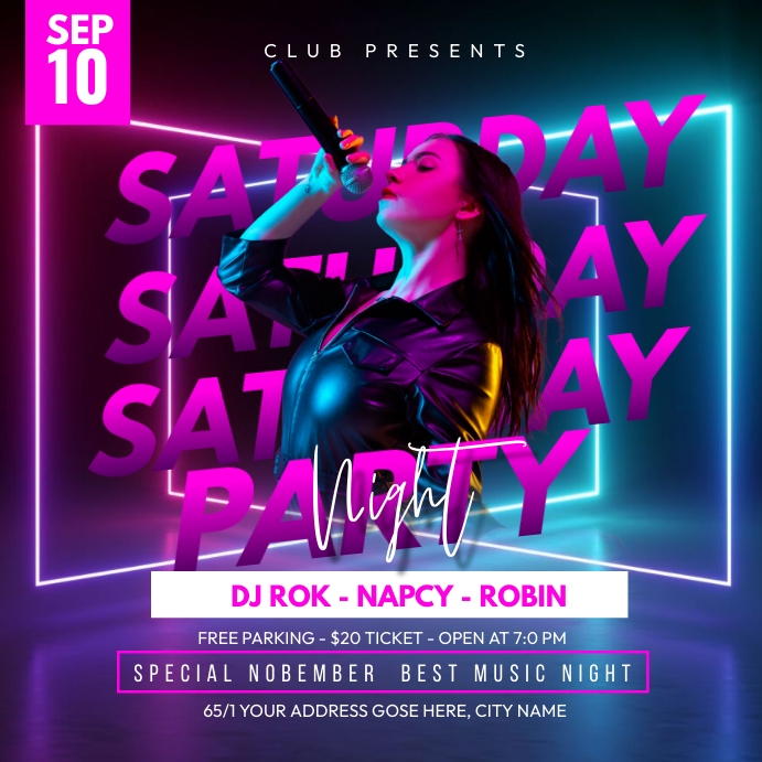 Saturday Party Flyers Template | PosterMyWall