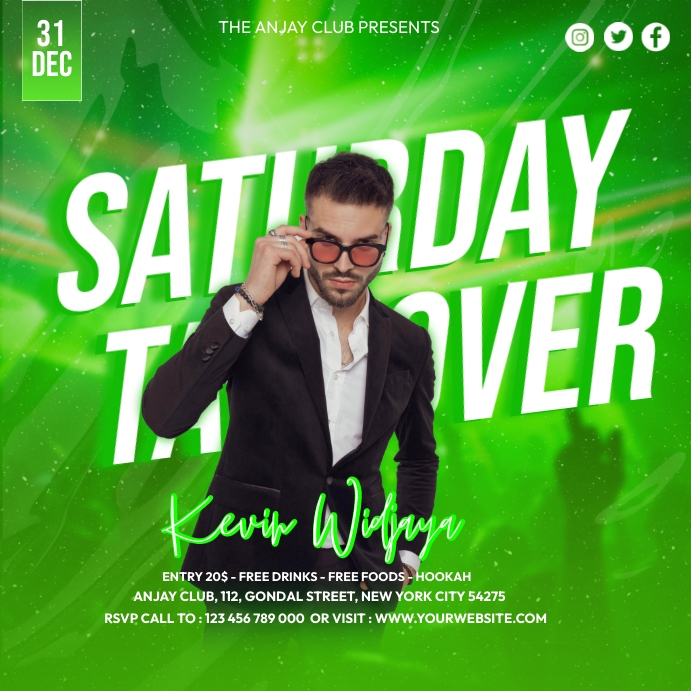 Saturday Party Hangout Ads Template | PosterMyWall