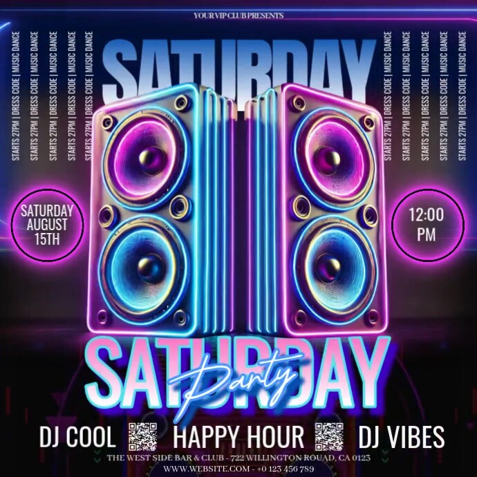 Saturday Party Night ad template | PosterMyWall