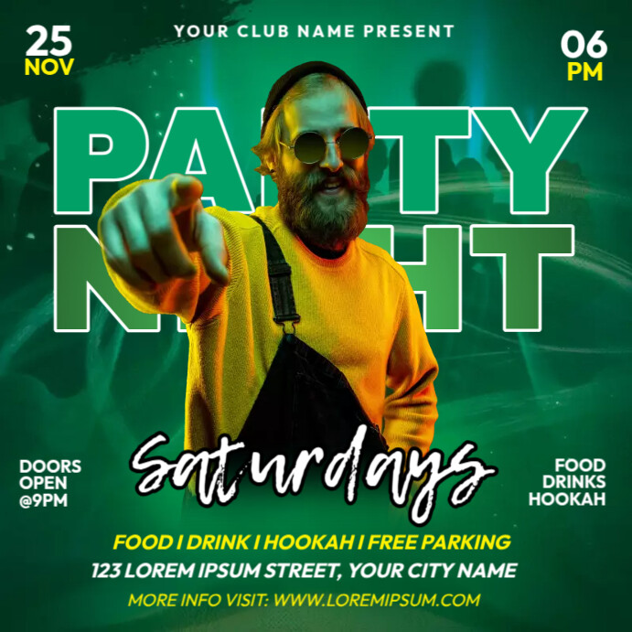 Saturday Party Night Template | PosterMyWall