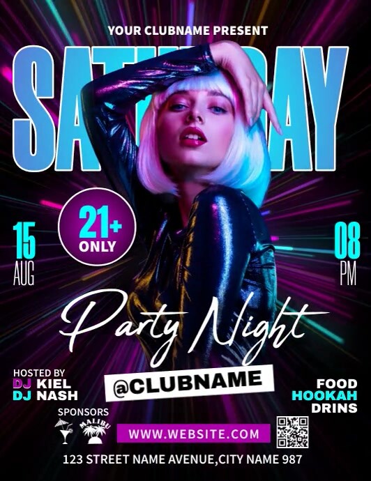 Saturday Party Night Template | PosterMyWall