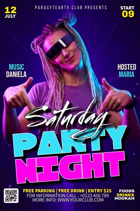 Saturday Party Night Template | PosterMyWall