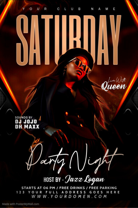 saturday party night Template | PosterMyWall