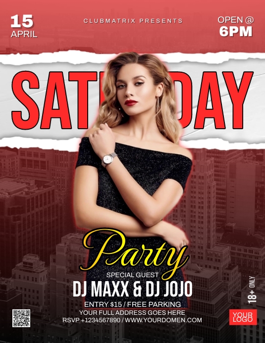 Saturday party night Template | PosterMyWall