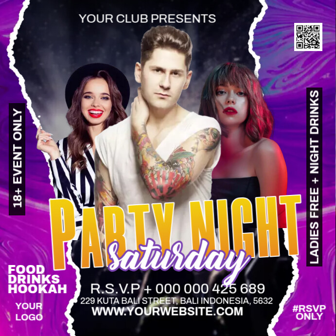 Saturday Party Night Template | PosterMyWall