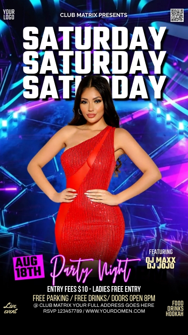 saturday party night Template | PosterMyWall