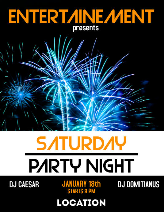 Saturday party night flyer advertisement Template | PosterMyWall