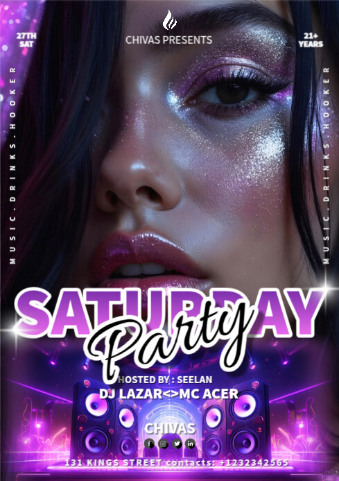 Saturday Party Post Template | PosterMyWall