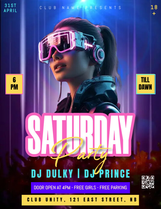 Saturday Party Poster Template | PosterMyWall