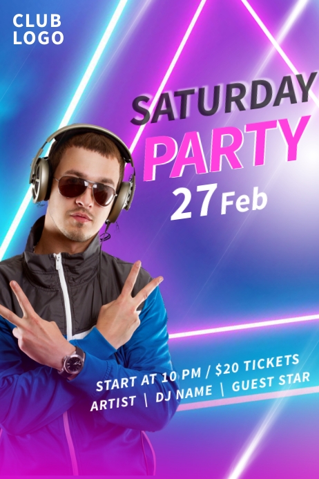 Saturday Party Poster Template | PosterMyWall