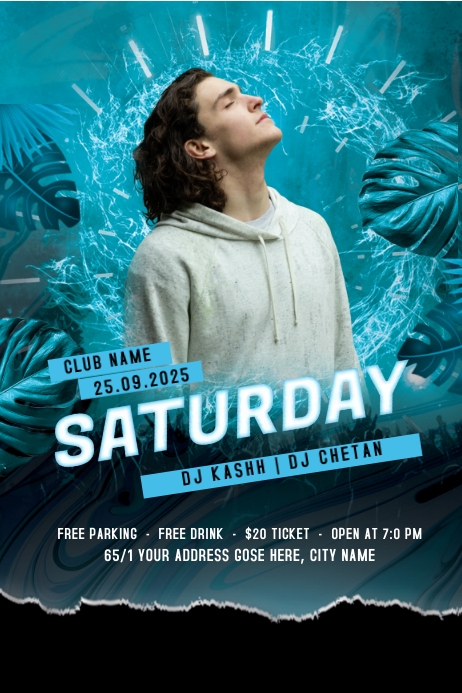 Saturday Party Poster Template | PosterMyWall