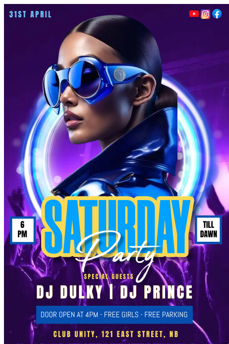 Copy of Saturday Party Poster | PosterMyWall