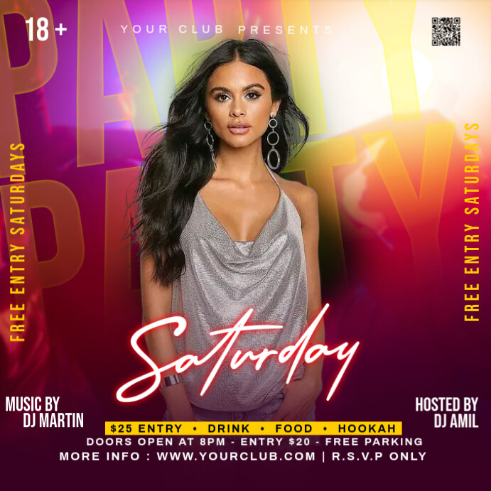 Saturday Party Poster Template | PosterMyWall