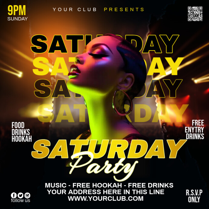 Saturday Party Poster Template | PosterMyWall