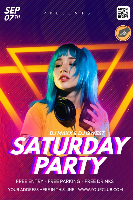 Copy of Saturday Party Poster | PosterMyWall