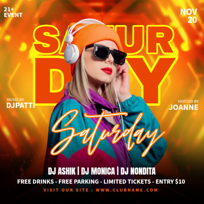 Saturday Party Template | PosterMyWall