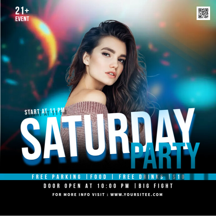 Saturday Party Template | PosterMyWall
