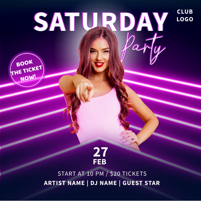 Saturday Party Time Template | PosterMyWall