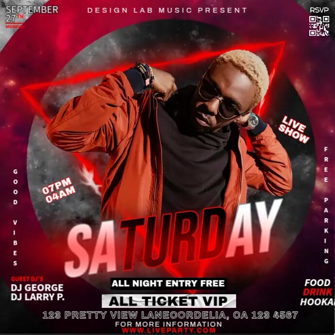 Saturday Party Video Ads Template | PosterMyWall