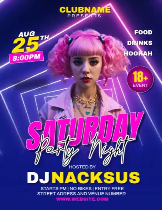 Copy of Saturday Party Video | PosterMyWall