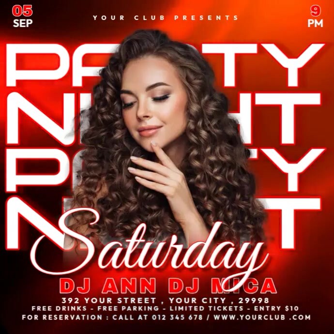 Saturday Party Video Template | PosterMyWall