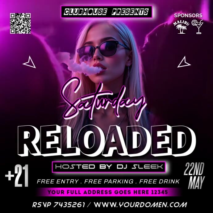 Copy of SATURDAY RELOADED PARTY FLYER TEMPLATE | PosterMyWall