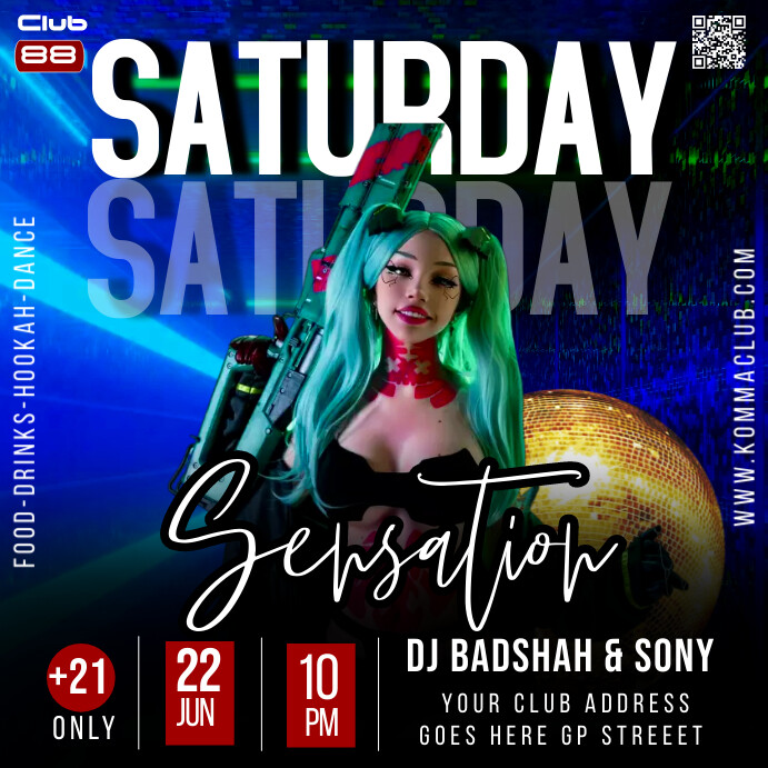Copy of saturday sensation night club party | PosterMyWall
