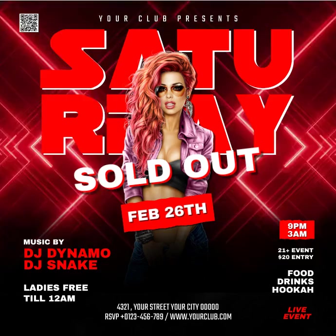 Saturday Sold Out Template | PosterMyWall