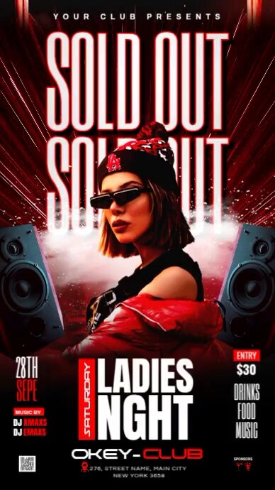 Saturday Sold Out Party Flyer Template | PosterMyWall