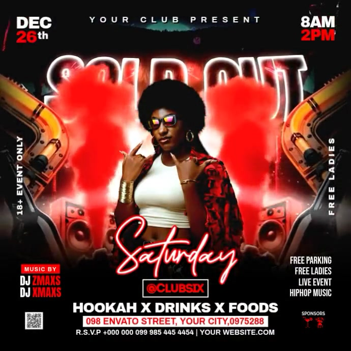 Plantilla de Saturday Sold Out Party Flyer | PosterMyWall