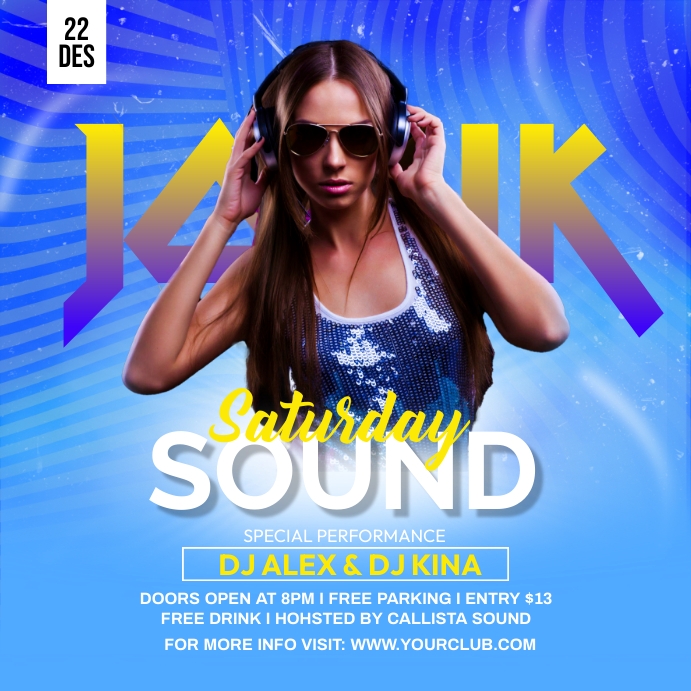 Copy of Saturday Sound Night Party | PosterMyWall