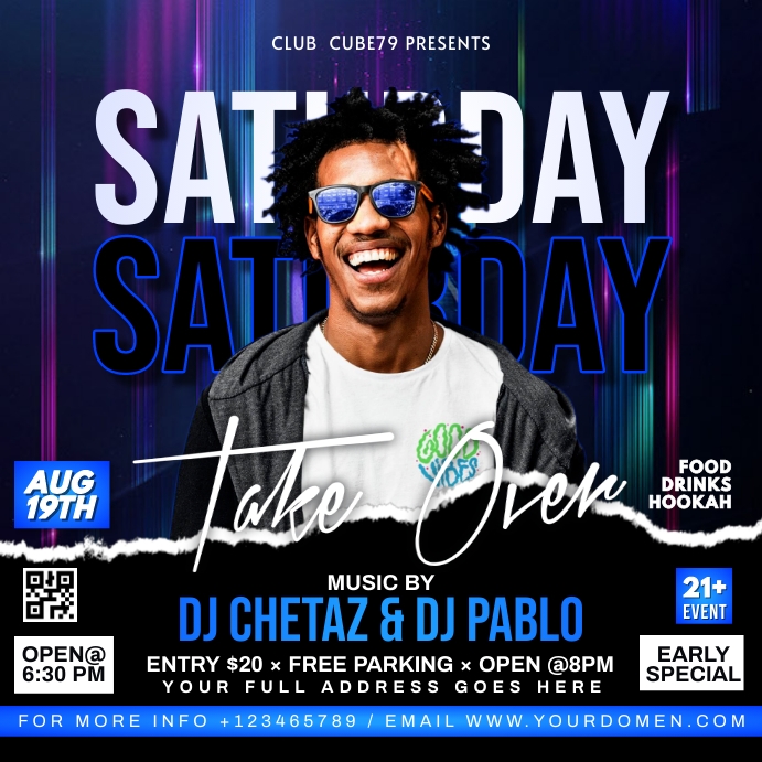 Plantilla de Saturday take over | PosterMyWall