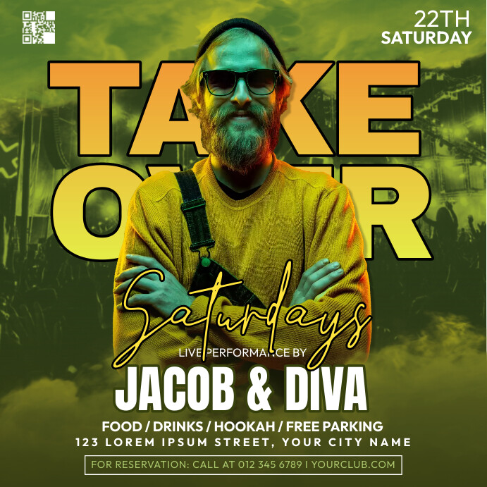 Saturday Take Over Party Template | PosterMyWall
