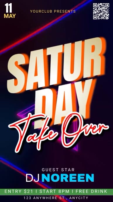 Plantilla de Saturday Take Over Party | PosterMyWall