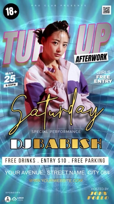 Saturday Turn Up Video Template | PosterMyWall