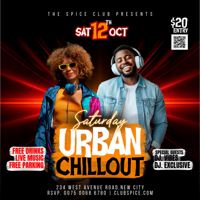 Saturday urban Chillout night club Instagram post Template | PosterMyWall