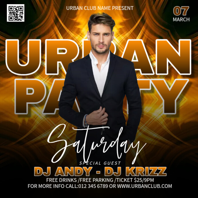 Saturday Urban Party Template | PosterMyWall