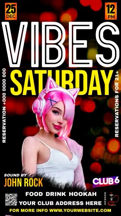saturday vibes night club party Template | PosterMyWall