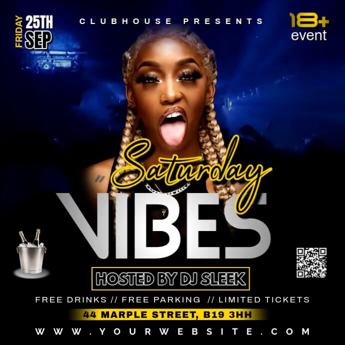 SATURDAY VIBES PARTY FLYER TEMPLATE | PosterMyWall
