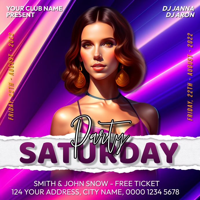 Saturday Wild Party Ads Template | PosterMyWall