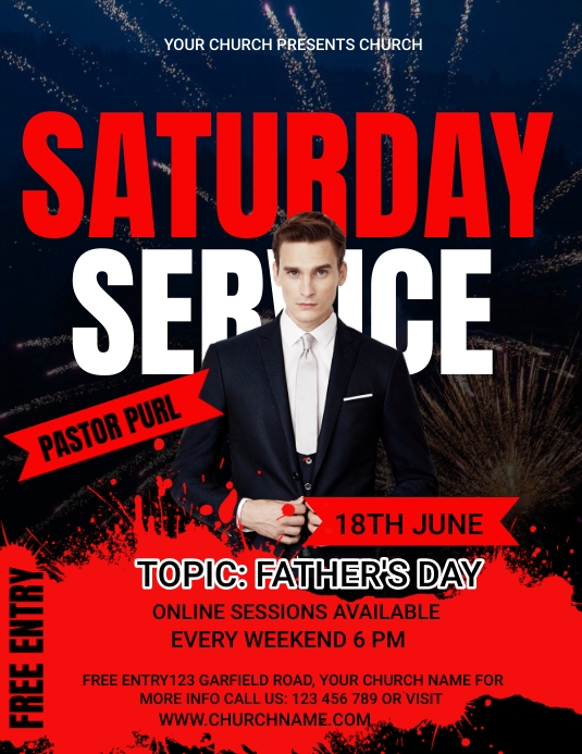 saturday workship service Template | PosterMyWall