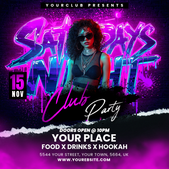 Saturdays party flyer Template | PosterMyWall