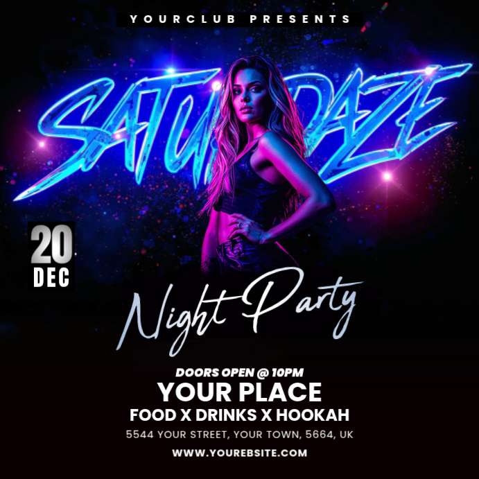 Saturdays party flyer Template | PosterMyWall
