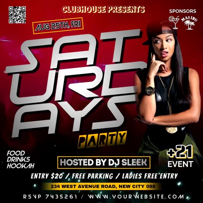 SATURDAYS PARTY FLYER TEMPLATE POSTER | PosterMyWall